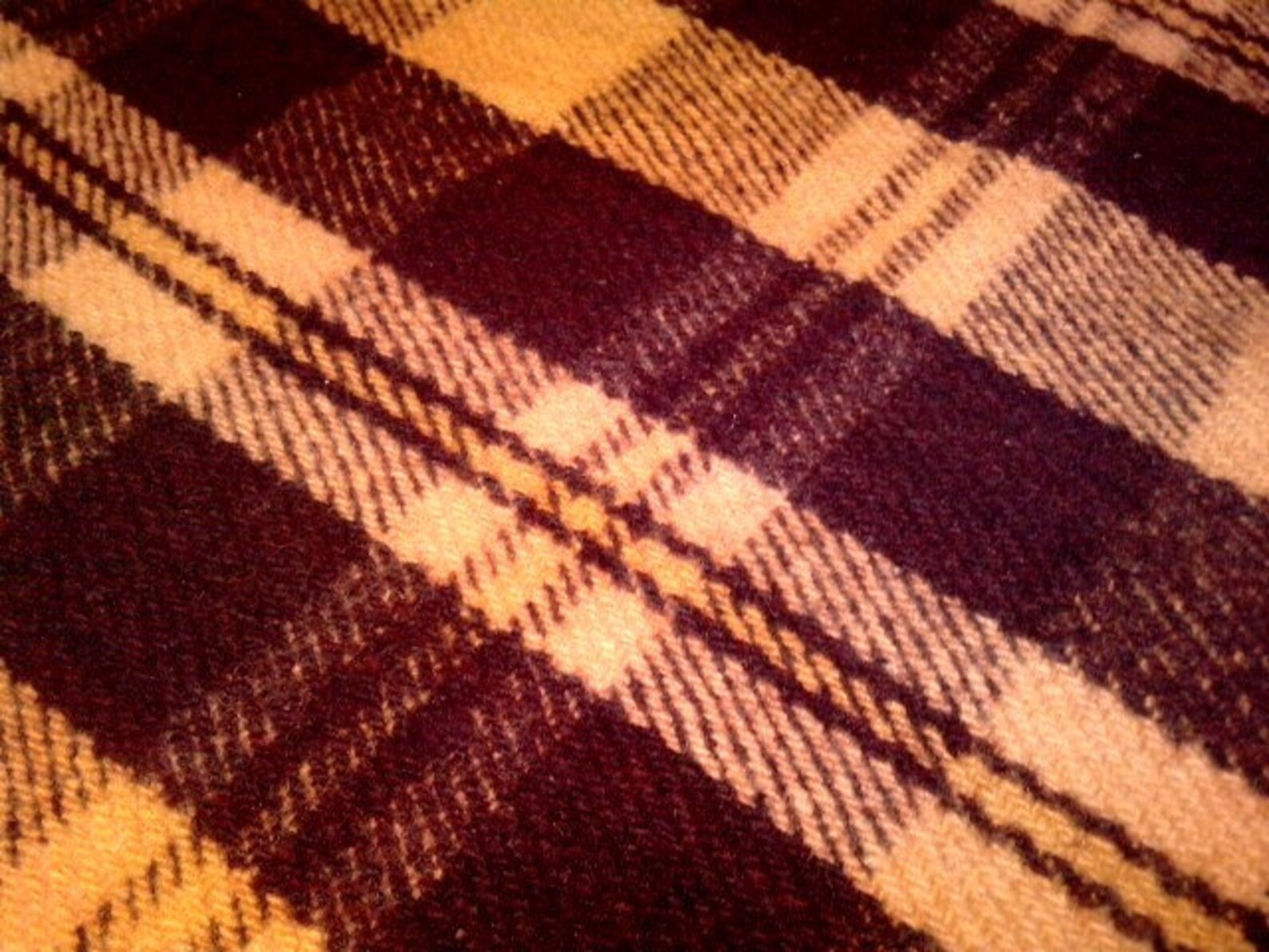 Plaid Wool Blanket/ Yellow-brown Tartan Throw/ Handmade Extra - Etsy