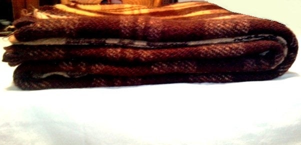 Plaid Wool Blanket/ Yellow-brown Tartan Throw/ Handmade Extra - Etsy