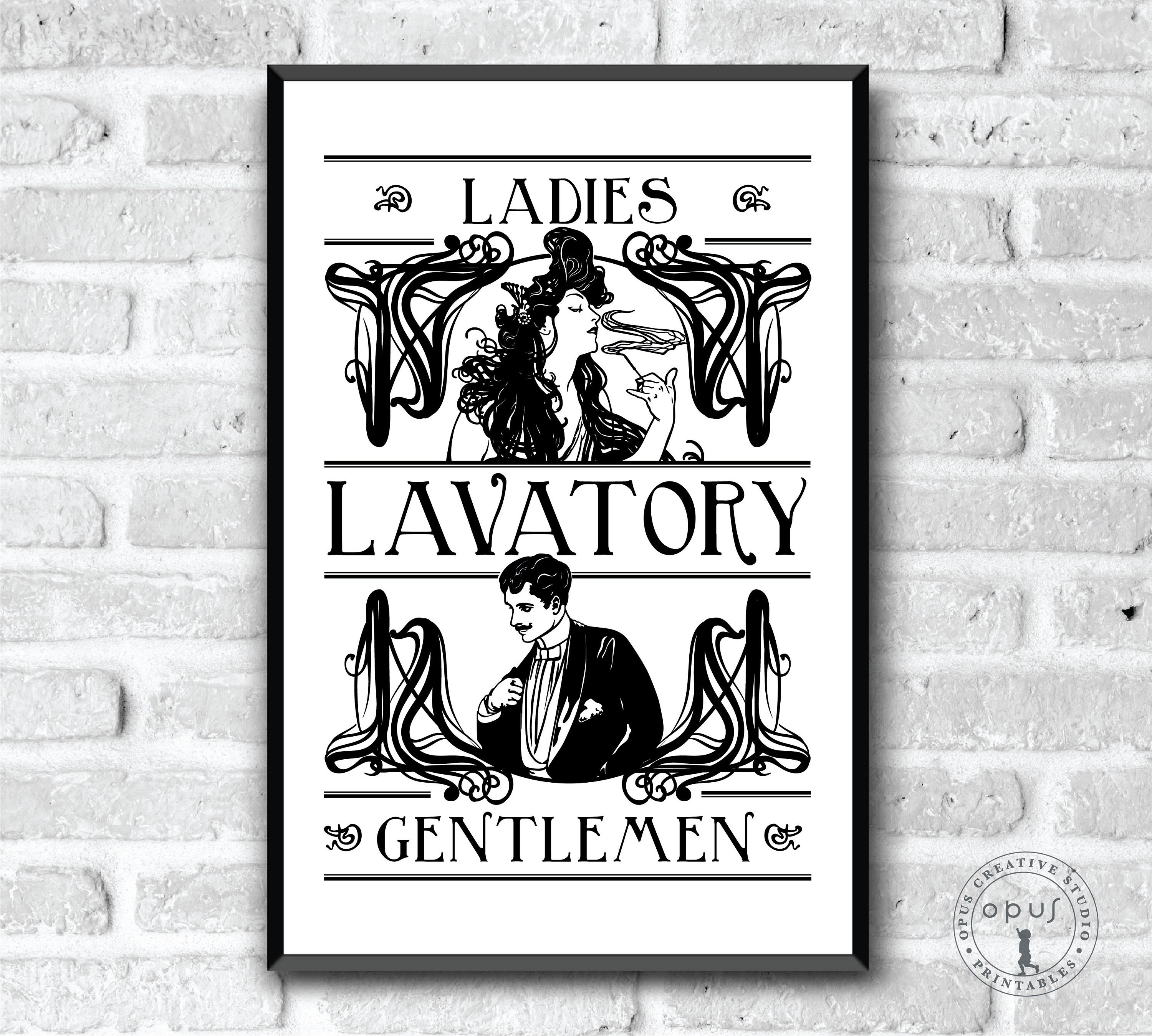 Lavatory, Digital Download, Printable Sign, Bathroom Wall Art, Bathroom ...