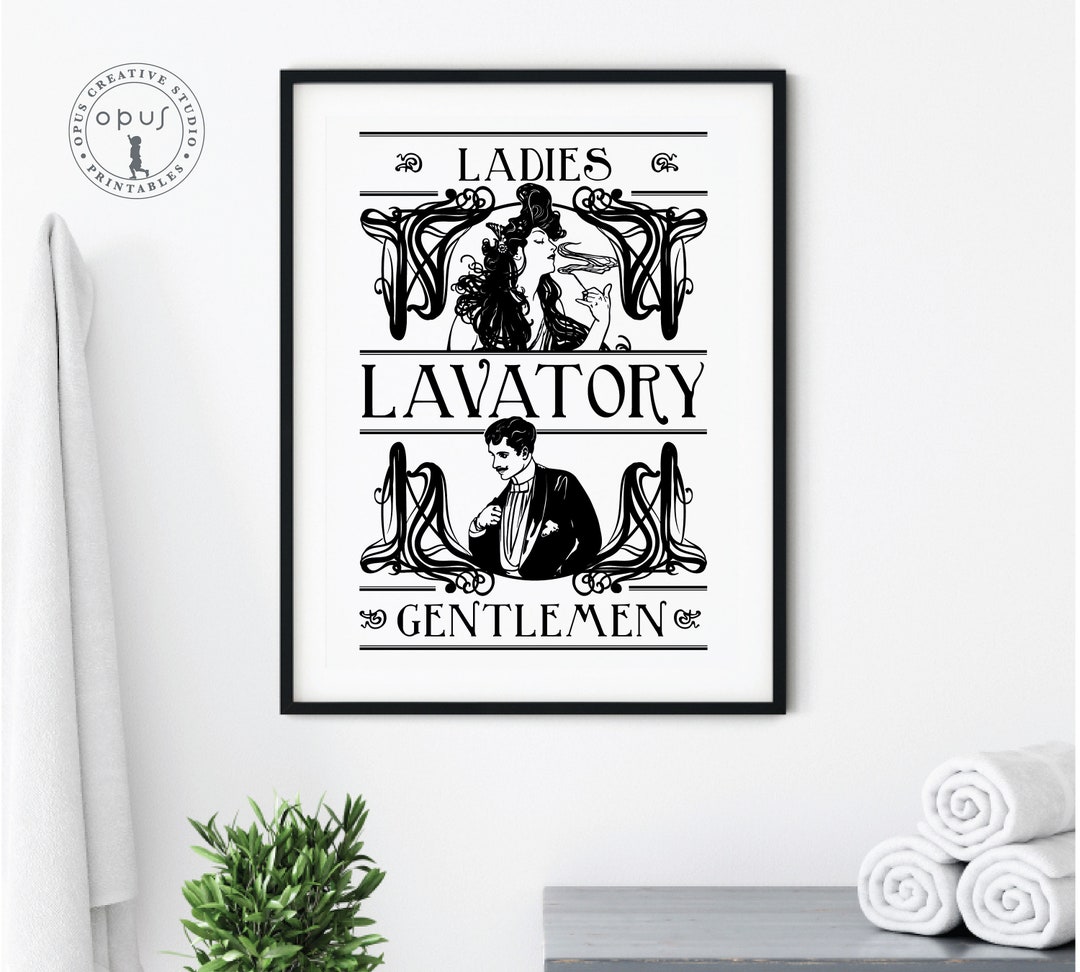 Lavatory, Digital Download, Printable Sign, Bathroom Wall Art, Bathroom ...