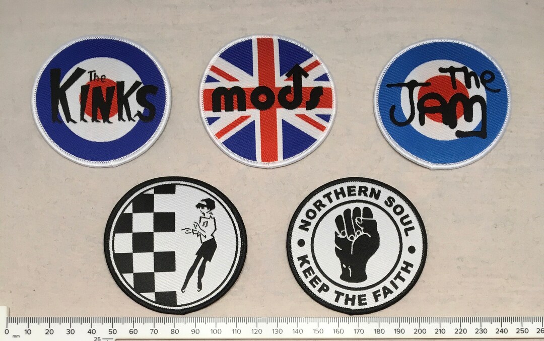 Northern Soul KTF Patches Mods Ska Rude Girl Kinks Jam Iron / Sew on Mod Patch Superior Woven ...