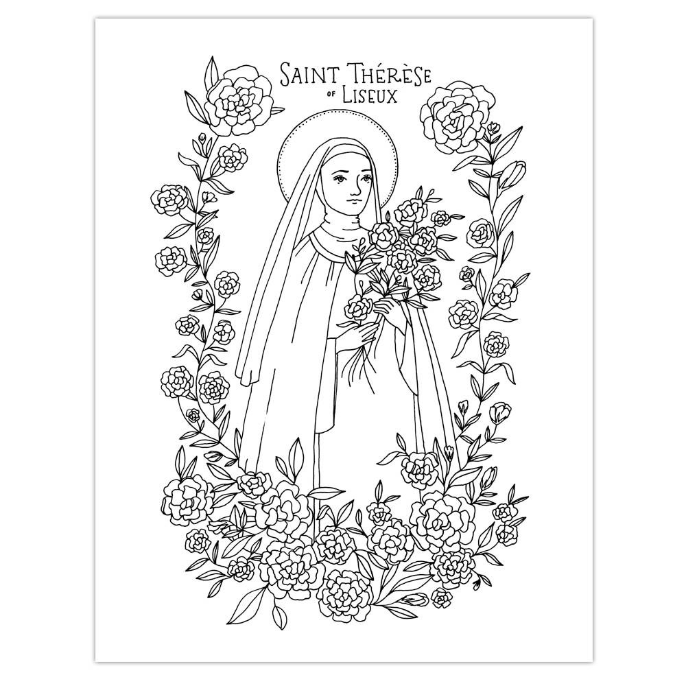 Saint Therese Of Lisieux Coloring Page Coloring Pages