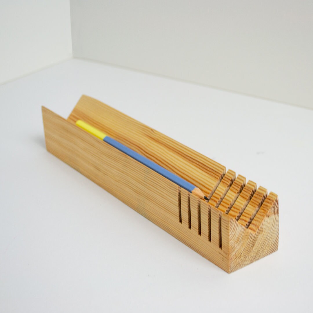 Pen Holder in Solid Beech Wood for Organize Pens, Markers, Clips ...