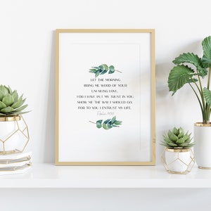 Psalm 143:8 printable Bible Verse Wall Art Let the Morning - Etsy