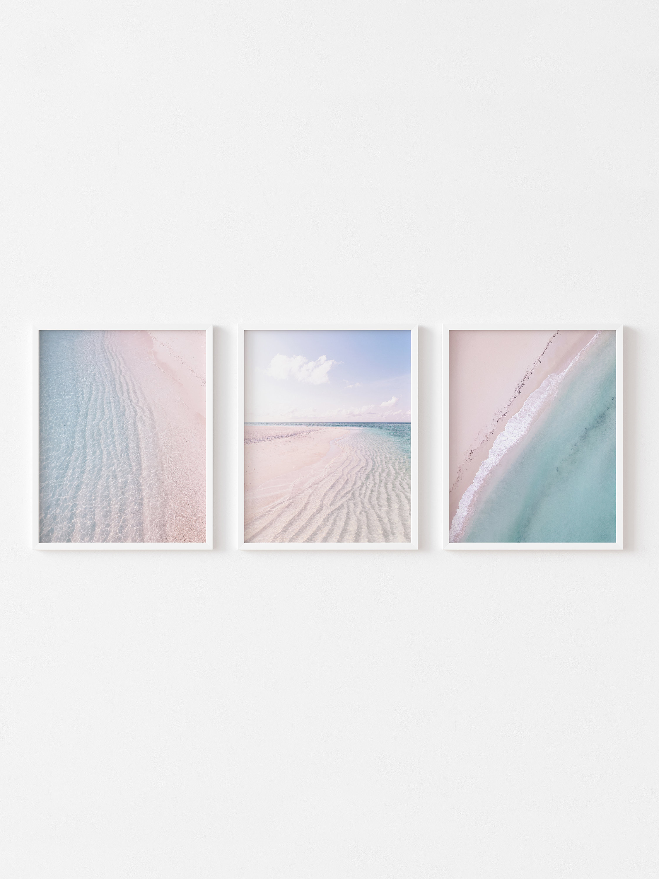 Set of 3 Printable Beach Ocean Themed Wall Art, Beach Wall Decor for ...