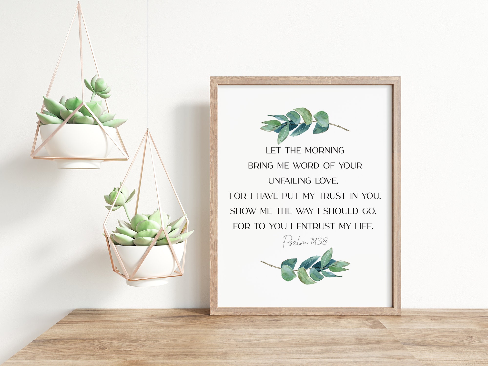 Psalm 143:8 printable Bible Verse Wall Art Let the Morning - Etsy