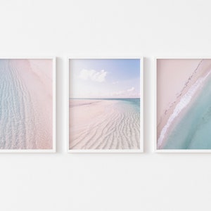 Set of 3 Printable Beach Ocean Themed Wall Art, Beach Wall Decor for ...