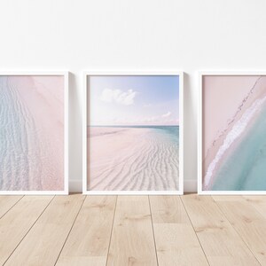Set of 3 Printable Beach Ocean Themed Wall Art, Beach Wall Decor for ...