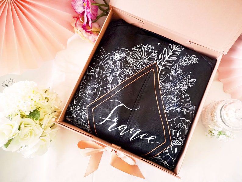 Hand Painted Denim Jacket Personalised Luxury Gift Box | Etsy