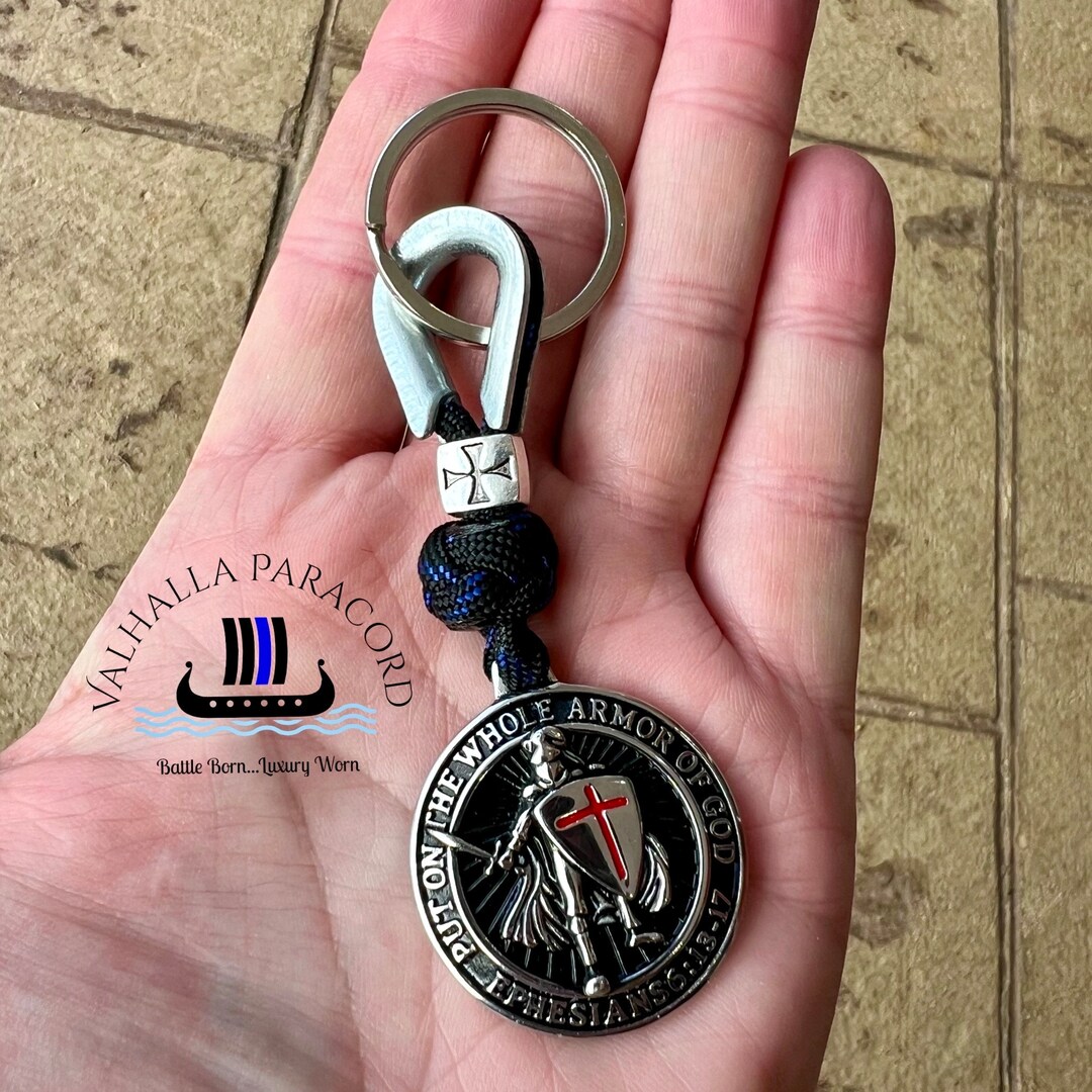 St Michael Armor of God Keychain - Etsy