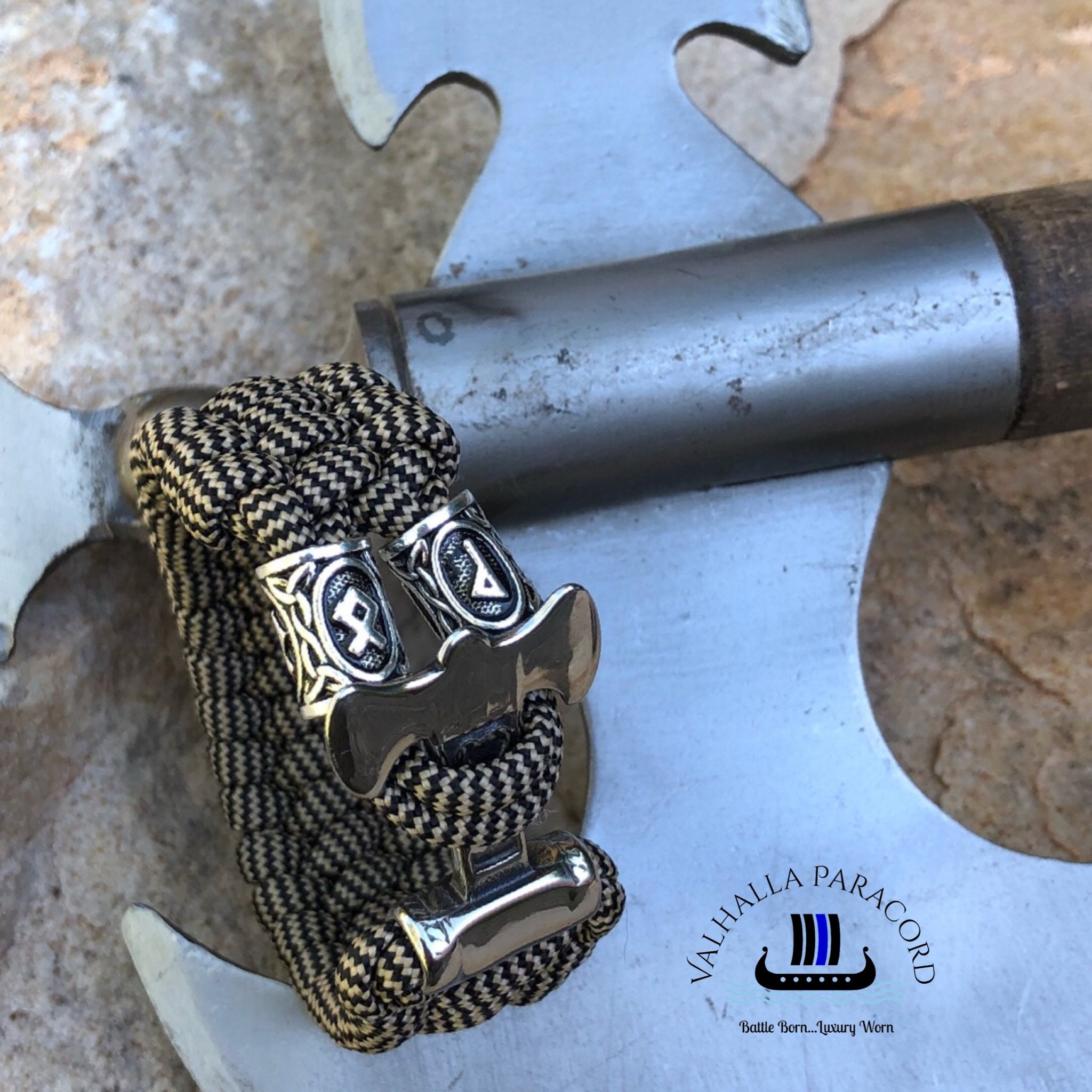 Viking Axe & Runes Bracelet - Etsy