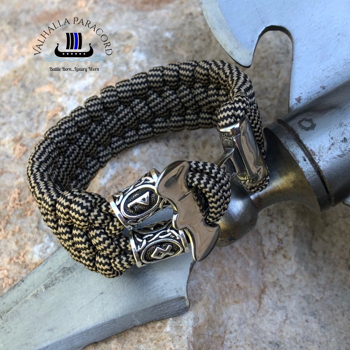 Viking Axe & Runes Bracelet - Etsy