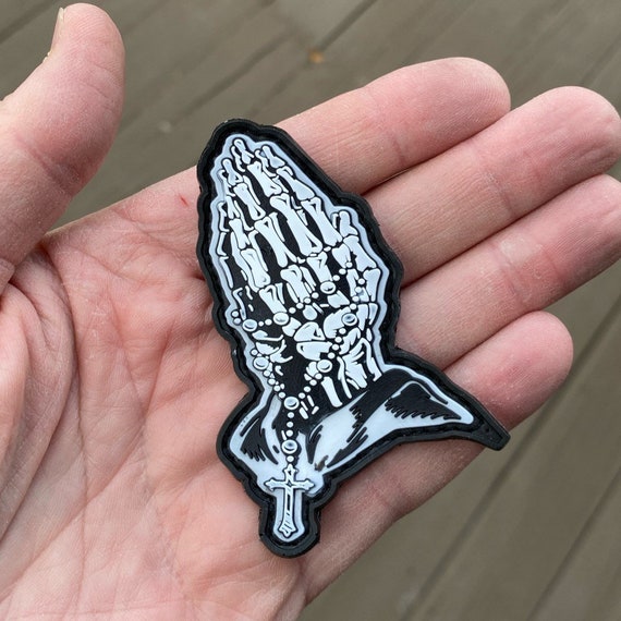 Exclusive Morale Patch Skeleton Hands With Rosary - Etsy