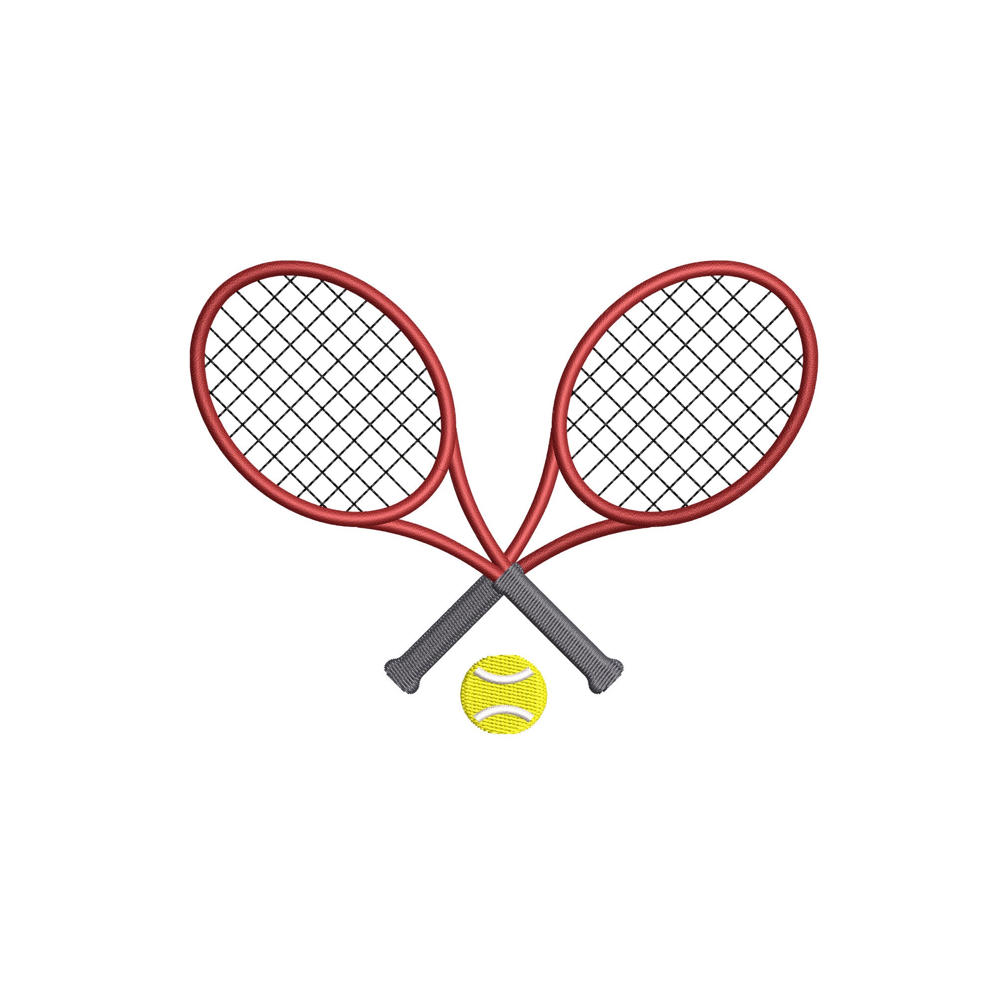 Tennis Rackets Embroidery Design Red Tennis Racket Ball Machine ...