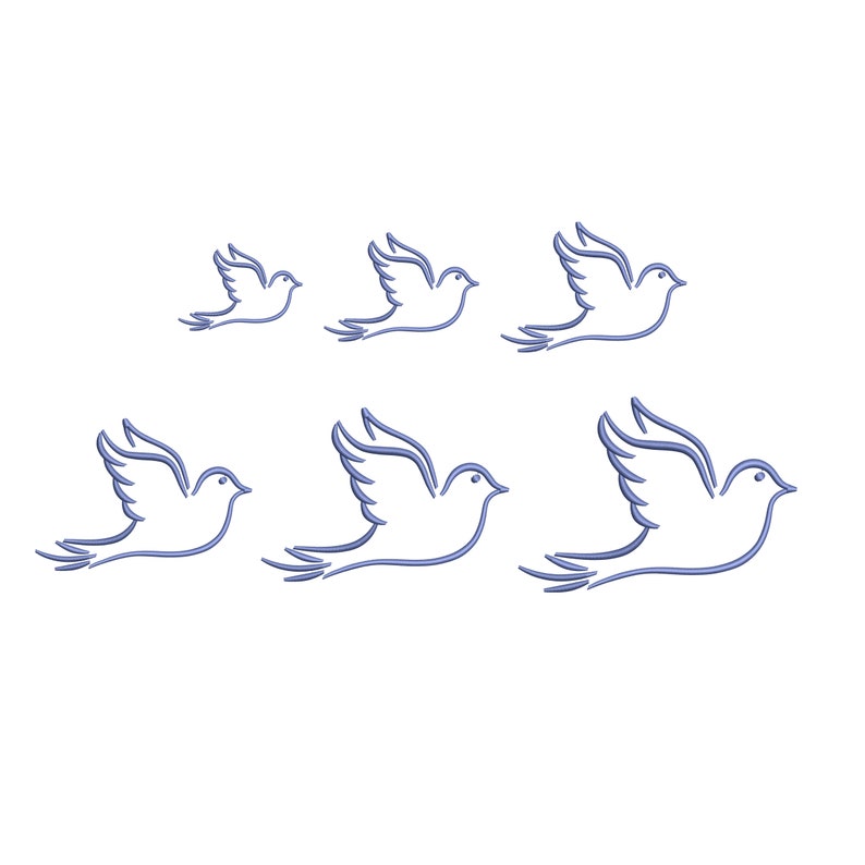 Dove Embroidery Design, Peace Dove Bird Machine Embroidery File ...