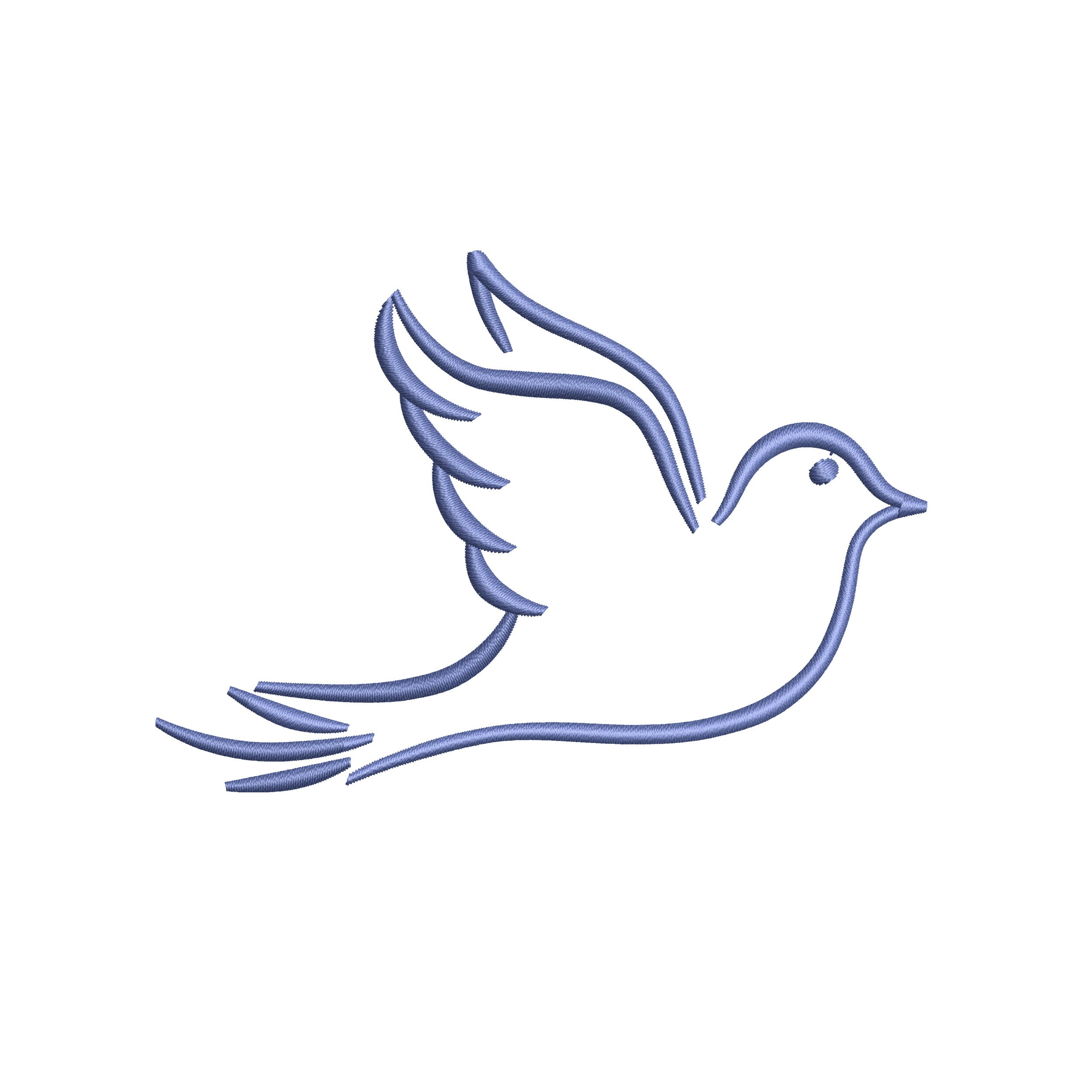 Dove Embroidery Design, Peace Dove Bird Machine Embroidery File ...