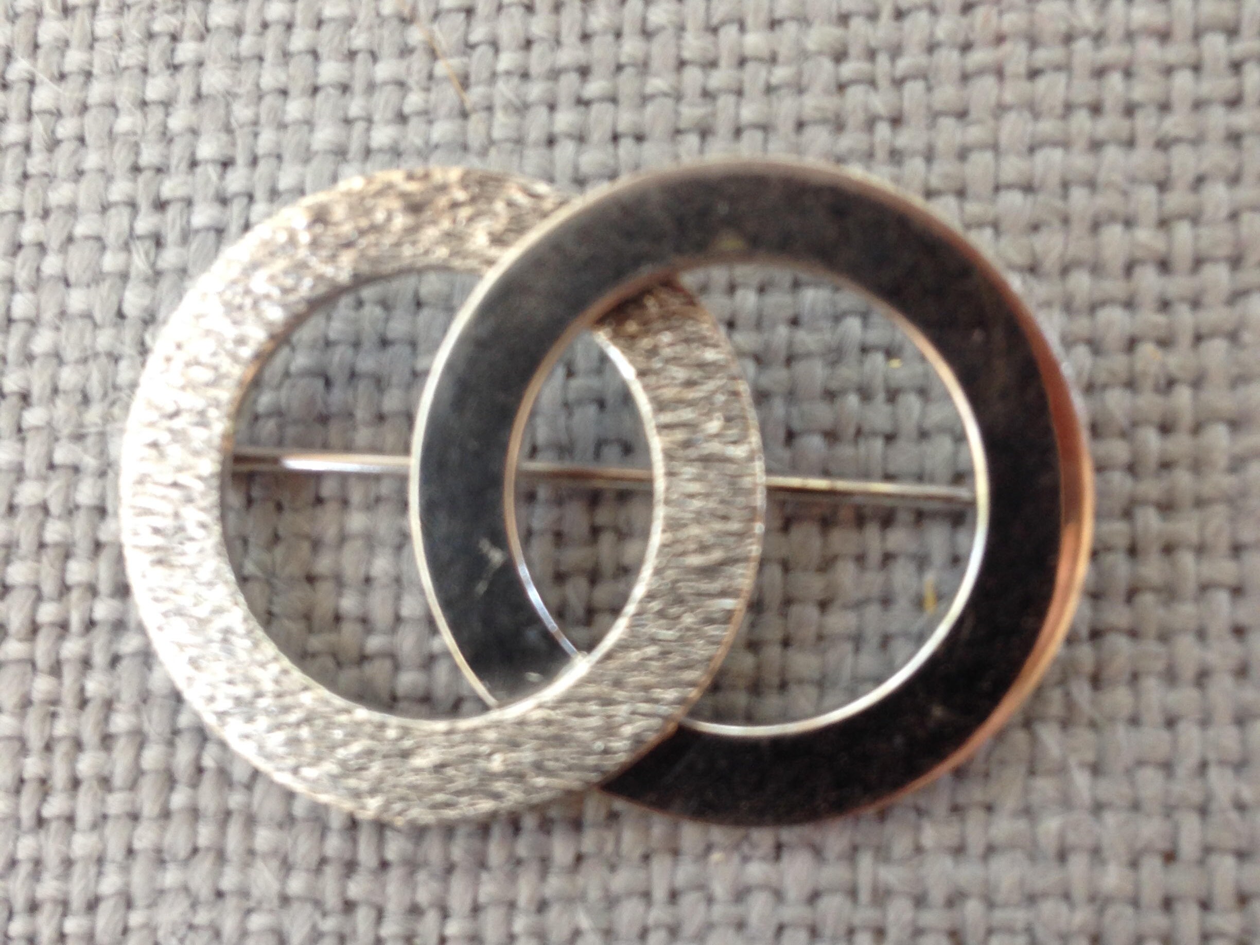 Vintage Sterling Silver Overlap Circle Brooch Pin Hallmarked A & Z ...