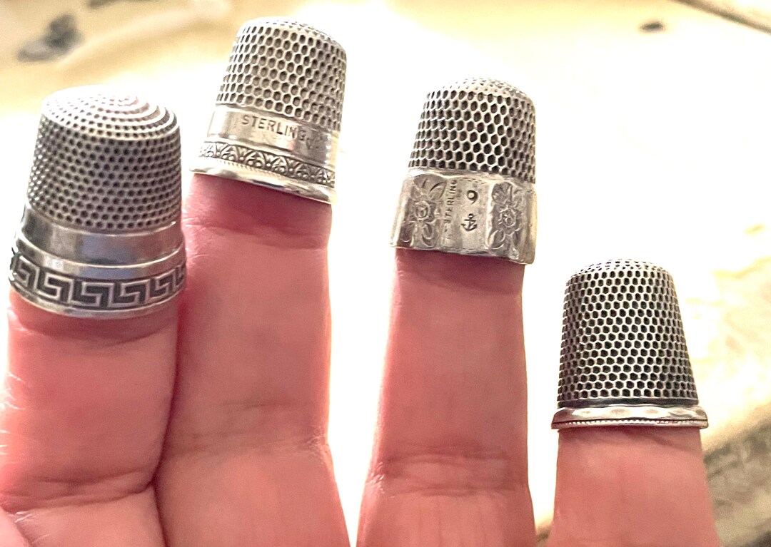 4 Vintage Sterling Silver Thimbles Different Sizes All Hallmarked ...