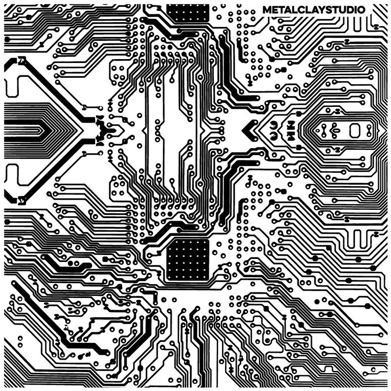 Rubber texture RANDOM03 MOTHERBOARD Metalclay Textured | Etsy