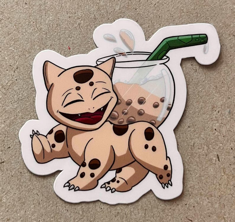 Bobasaur bulbasaur Boba Sticker - Etsy