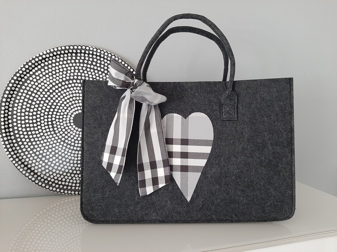 Dark Grey Bag, Felt Look, Large Bag, Weekender, Firewood Bag ...