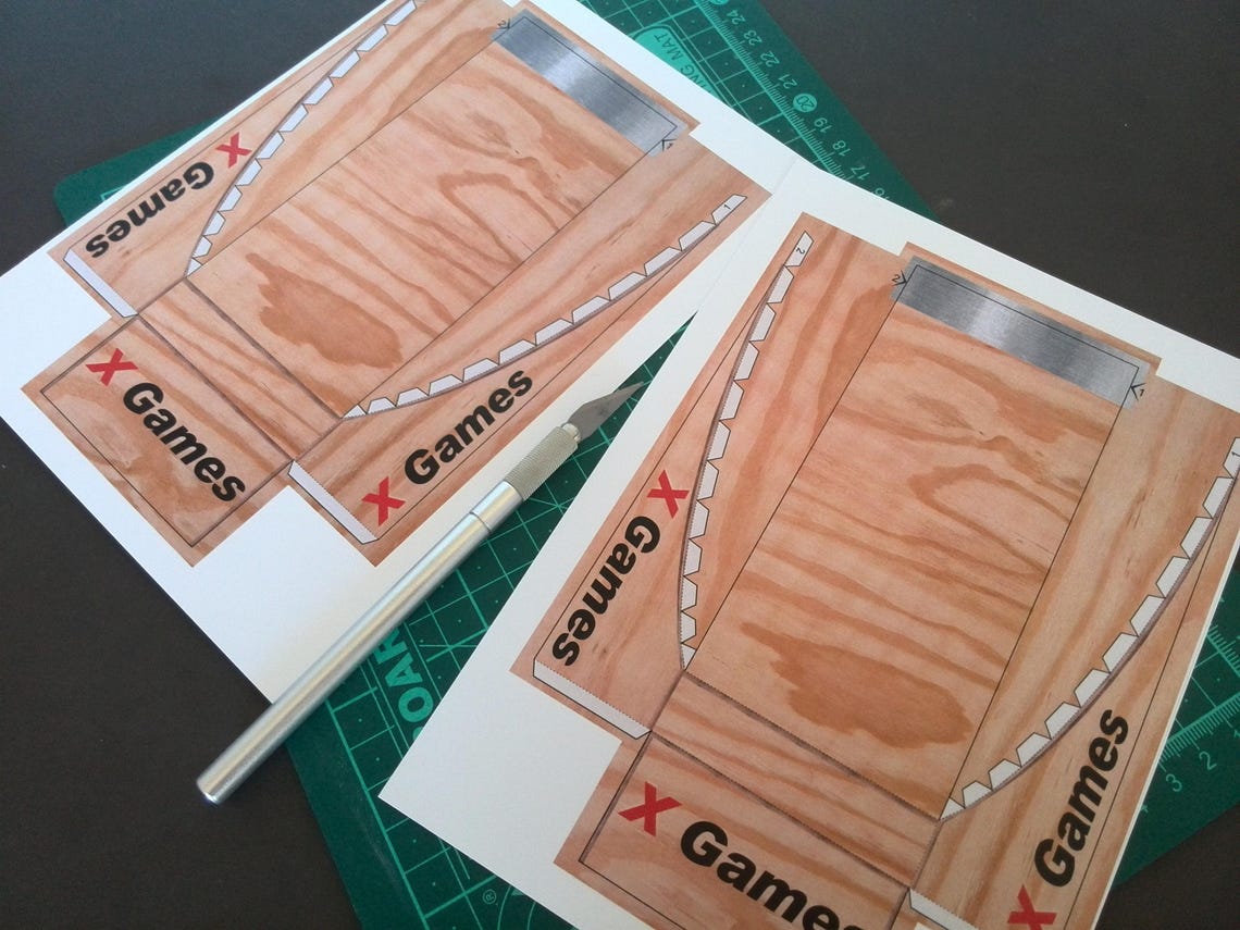 Printable Paper Craft Skate Park Ramps for Skateboard Fingerboards A4 ...