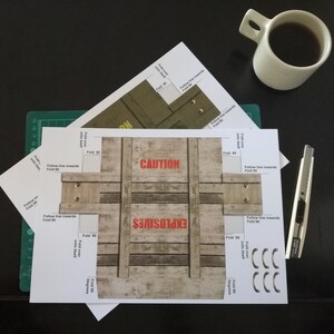 Paper Craft PDF A4 Template Military Army Weapon Crate or Cache for ...