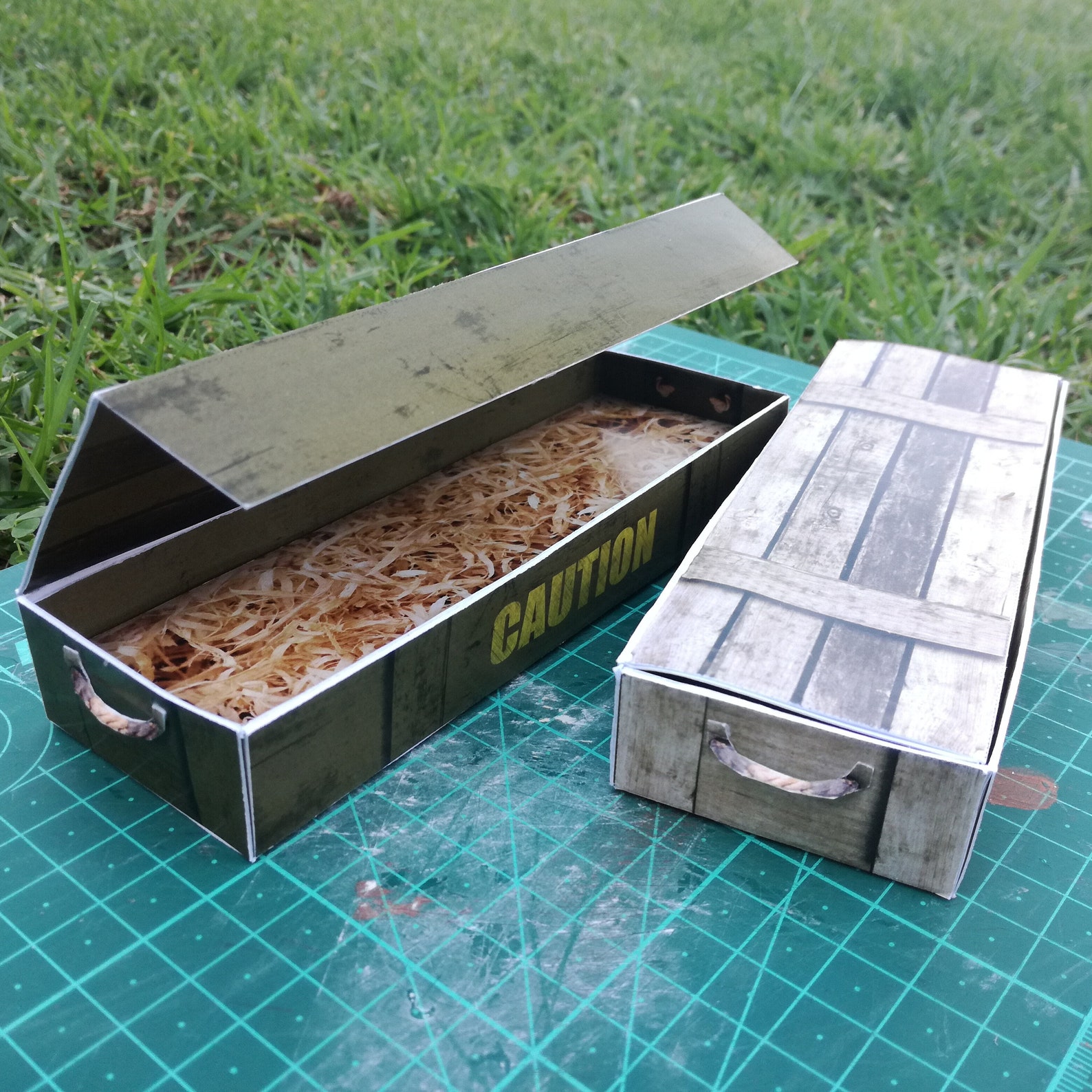 Paper Craft PDF A4 Template Military Army Weapon Crate or Cache for ...