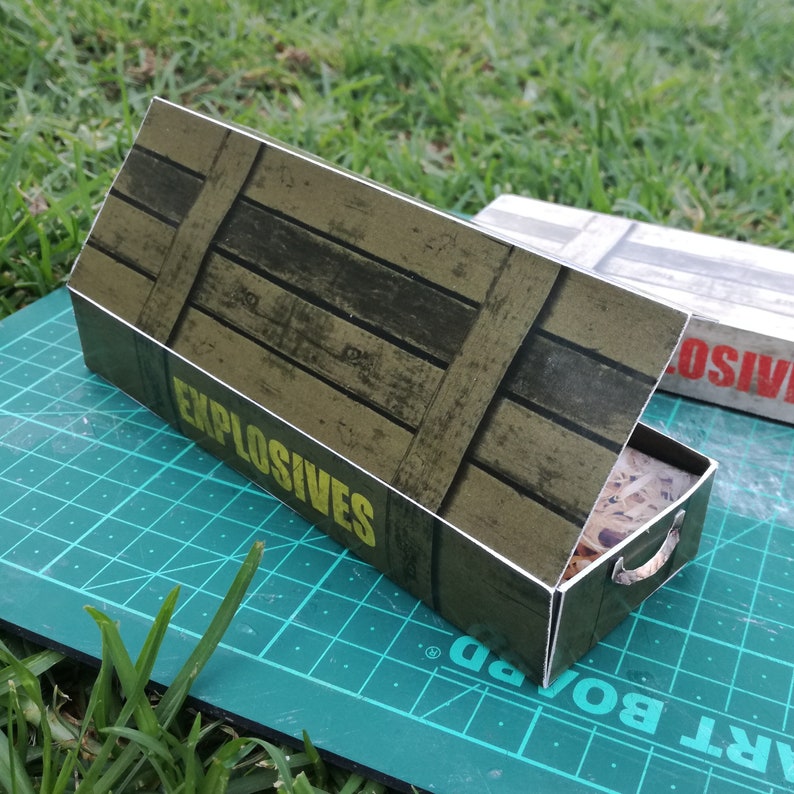 Paper Craft PDF A4 Template Military Army Weapon Crate or Cache for ...