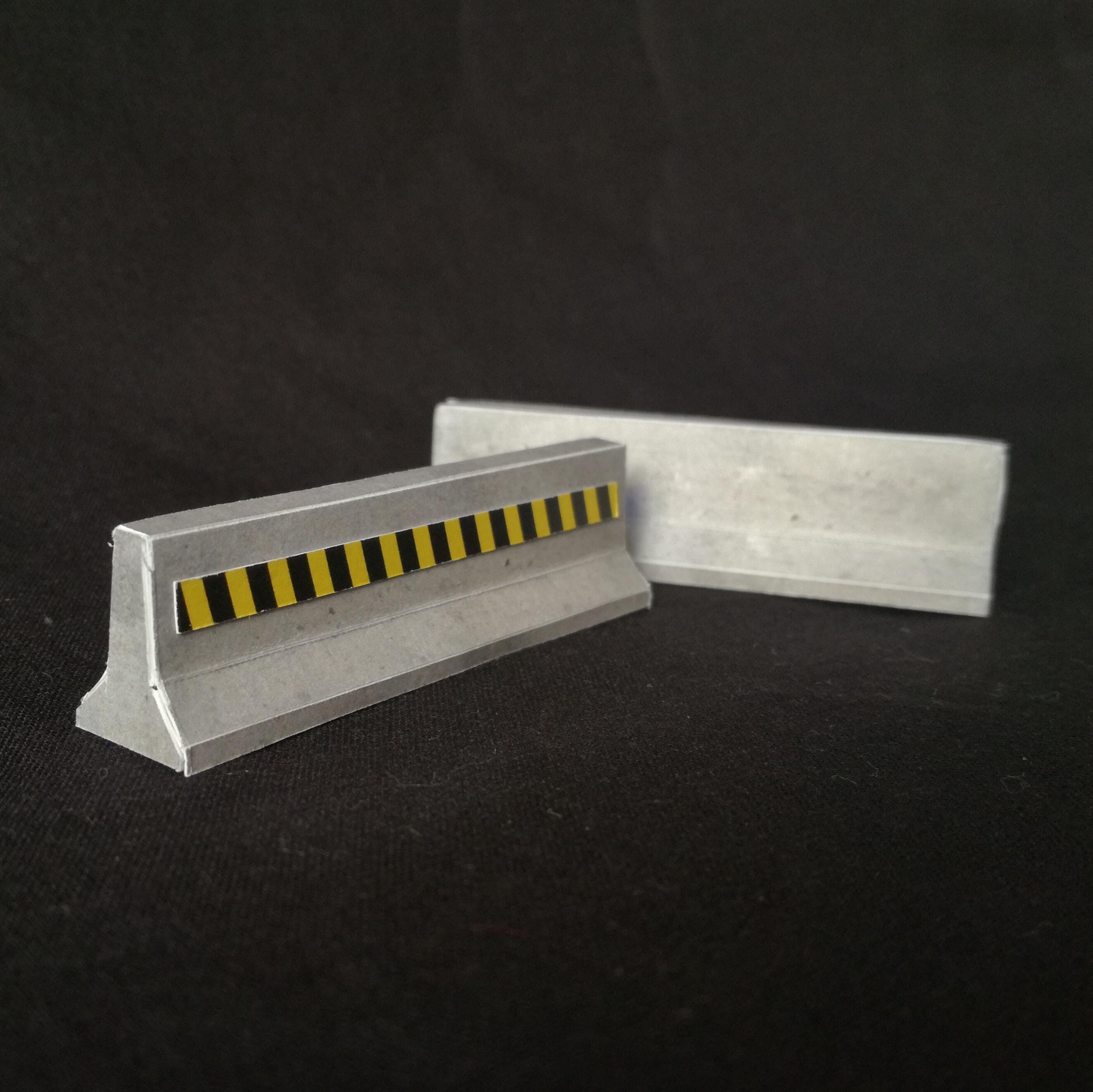 Printable Paper Craft 1-32 and 1-48 Scale Concrete Jersey Barrier PDF ...