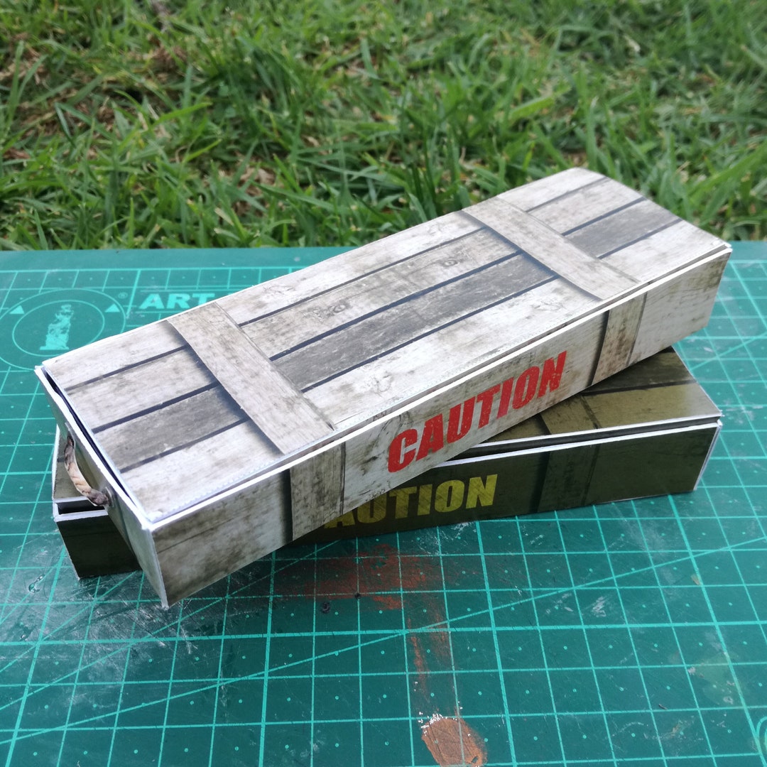 Paper Craft PDF A4 Template Military Army Weapon Crate or Cache for ...