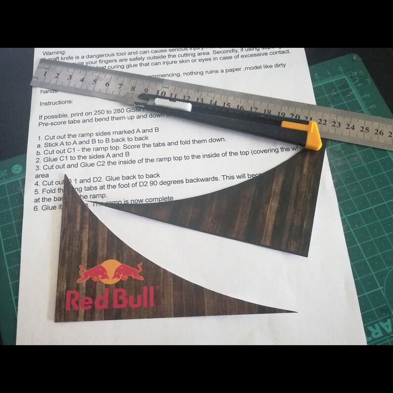Printable Paper Craft Slope Style Red Bull Rampage Ramp for MTB ...