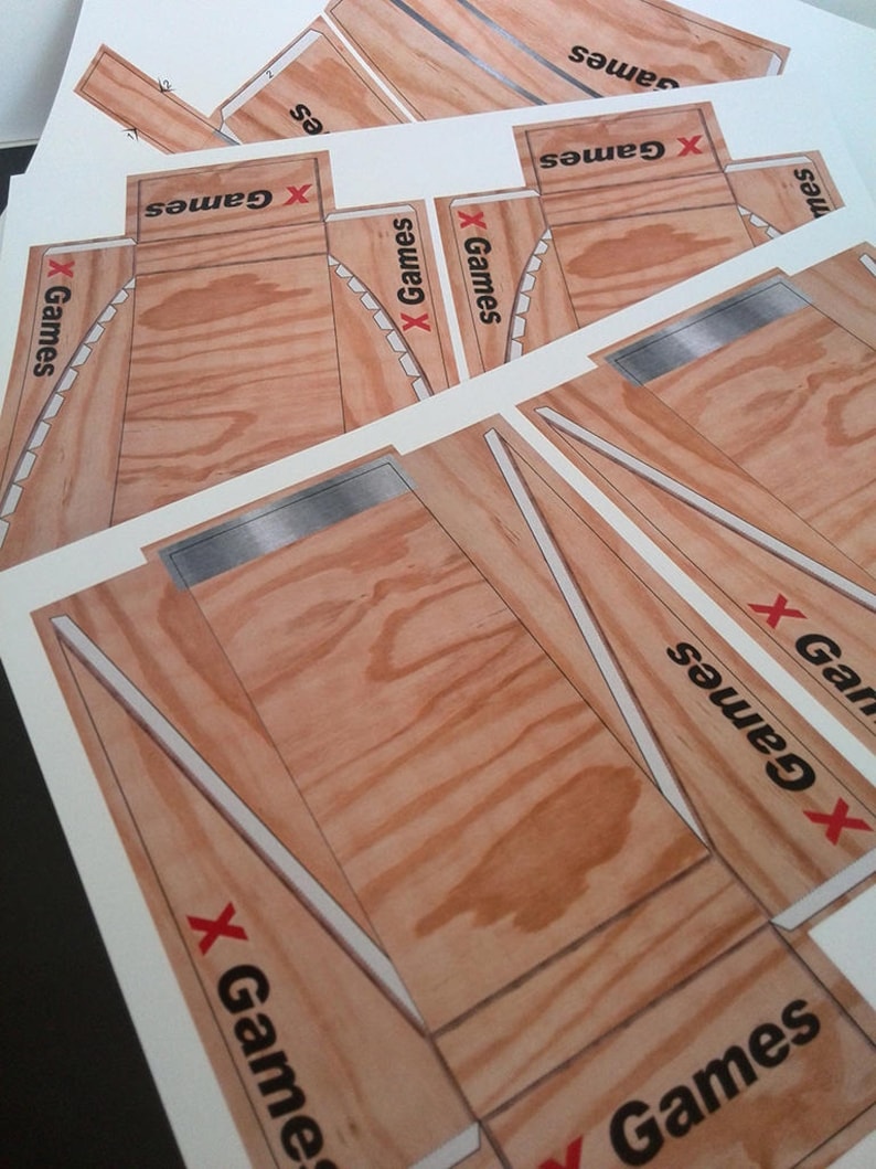 Printable Paper Craft Skate Park Ramps for Skateboard Fingerboards A4 ...