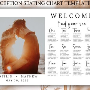 Seating Chart Reception Sign Wedding Seat Assignment Wedding Reception ...