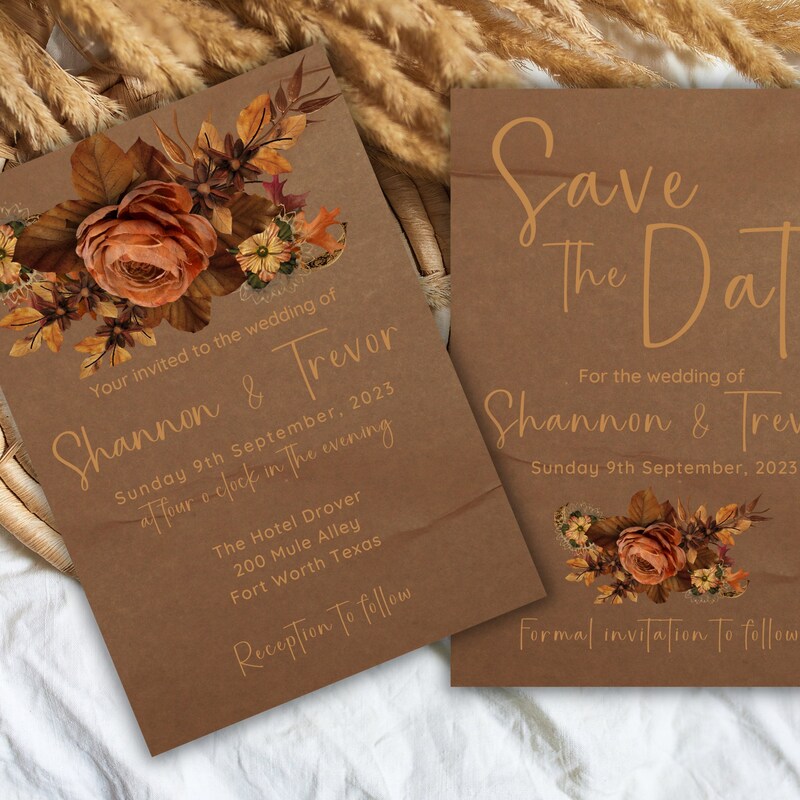 Fall Wedding Invitations - Etsy