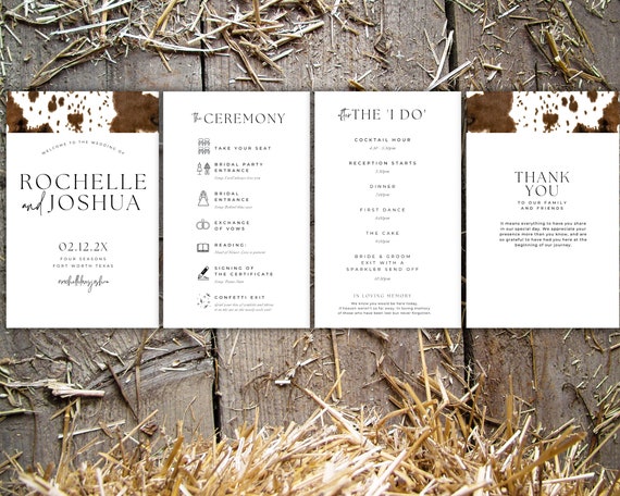 Western Wedding Ceremony Programs