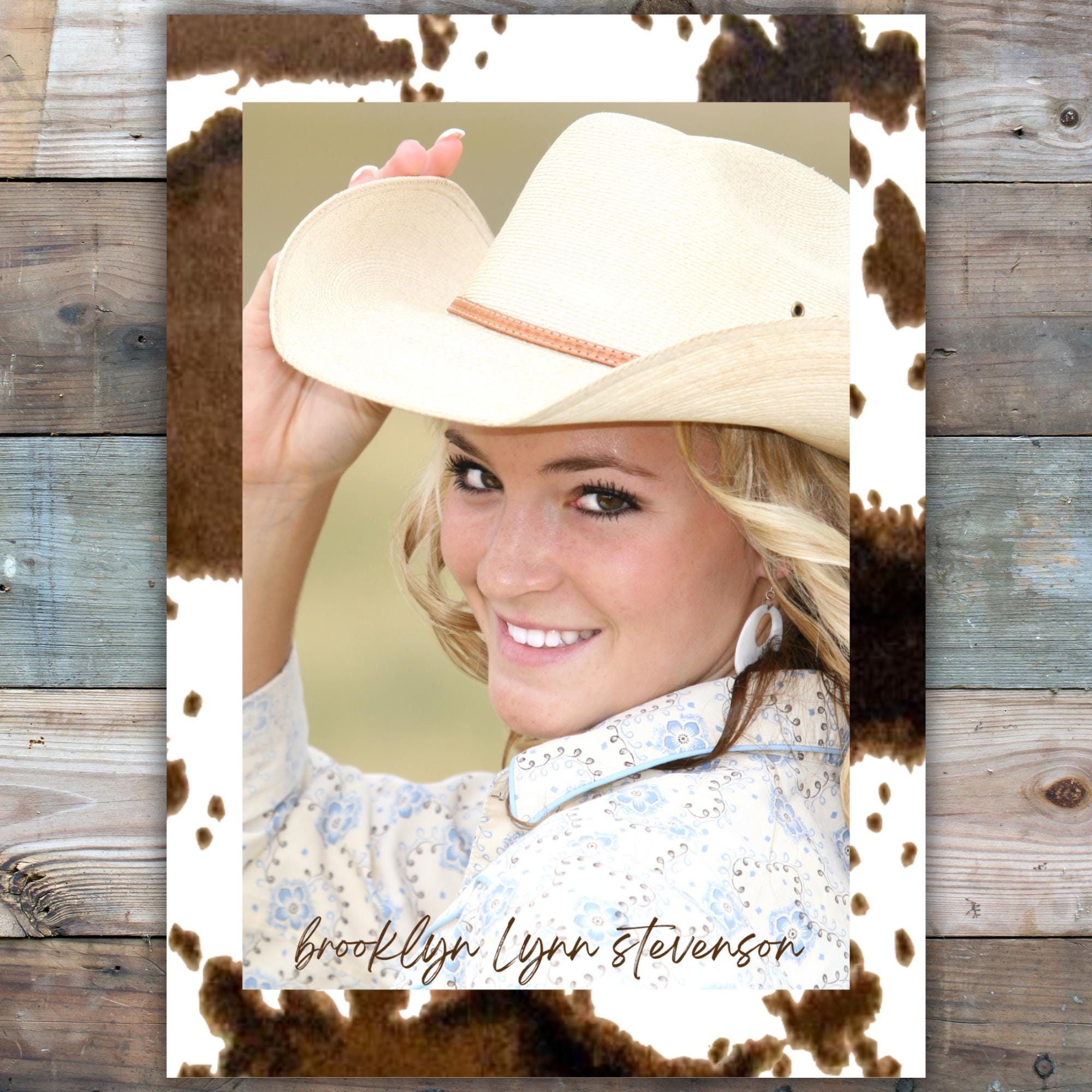 Cowgirl Graduation Party Invitation Template, Western Grad Invite ...