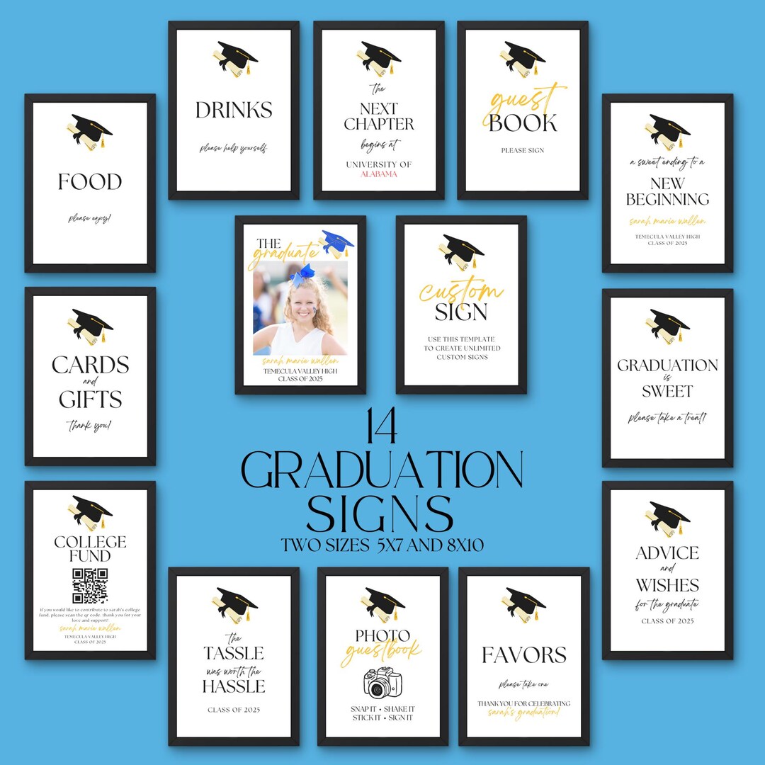 Graduation Signs Class of 2025 Table Signs Graduation Cards and Gifts ...