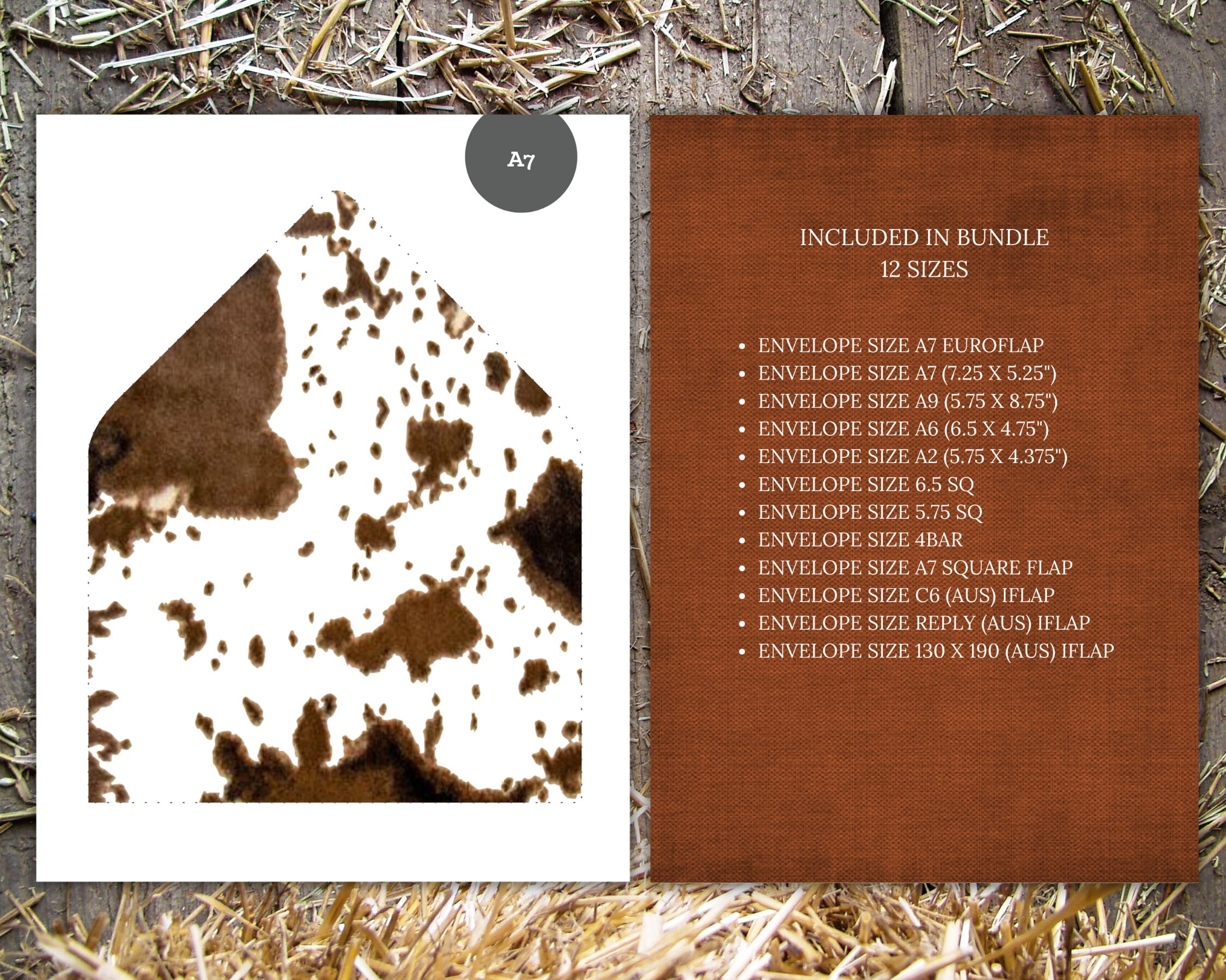 Western Envelope Liner Cowhide Envelope Liner Template Country Western ...