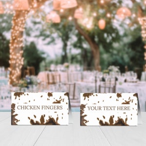 Food Label Templates Buffet Table Food Label Western Cowhide Printed ...