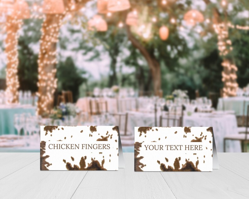 Food Label Templates Buffet Table Food Label Western Cowhide Printed ...
