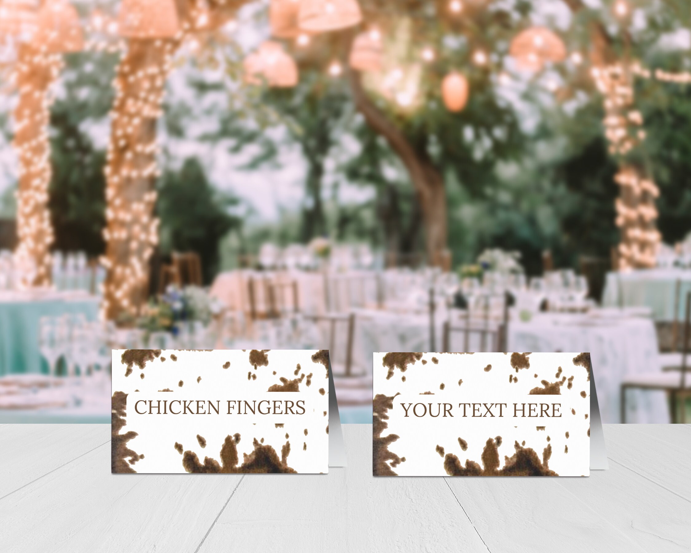 Food Label Templates Buffet Table Food Label Western Cowhide Printed ...