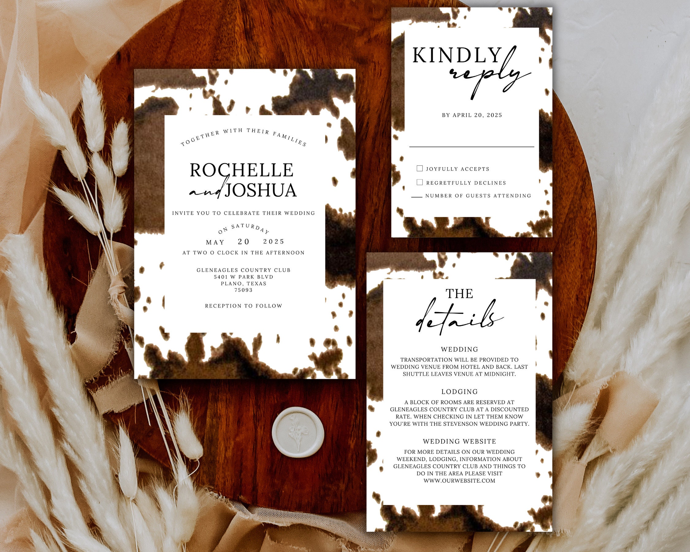 Western Wedding Stationary Photo Western Save the Date Template Western ...