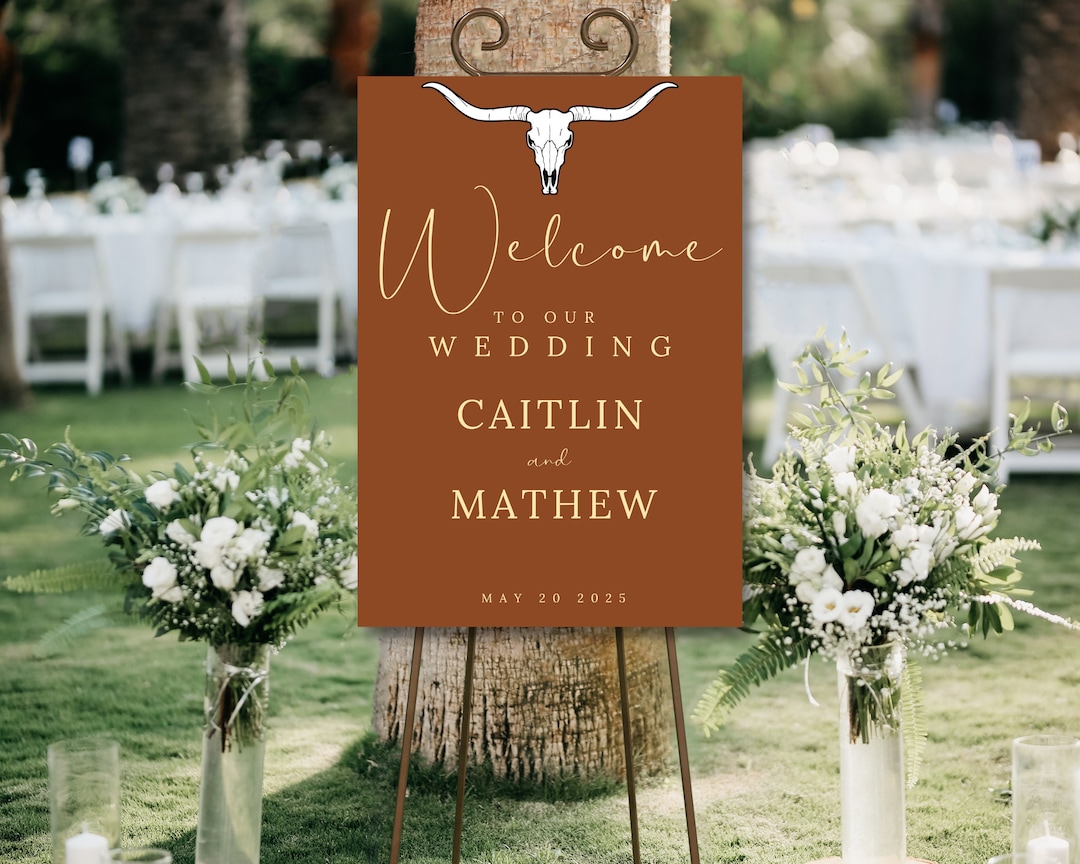 Country Western Wedding Welcome Sign Template Cowboy Wedding Signs ...