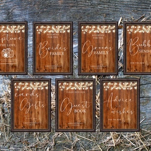 Wedding Reception Signs Template Bundle Western Wedding Decorations ...