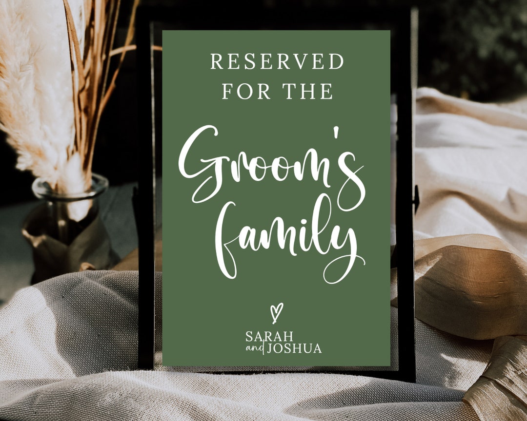 Signs for Wedding Reception Reserved for Grooms Family Signs Wedding ...