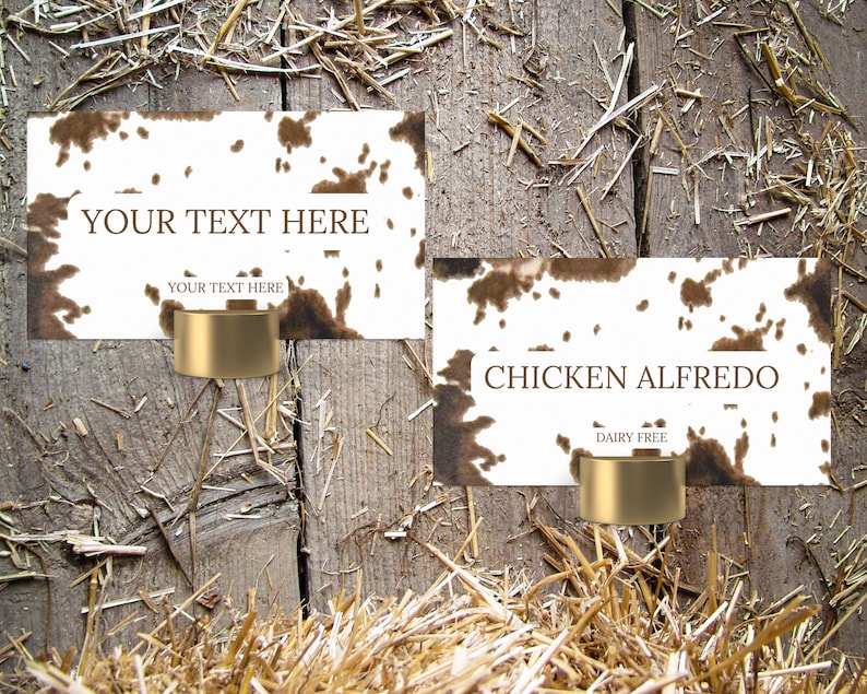 Western Buffet Card Template Wedding Food Label Cowboy Wedding Diy ...