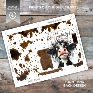 Western Birthday Card Cowhide Print Greeting Card Cowboy Greeting Cards ...