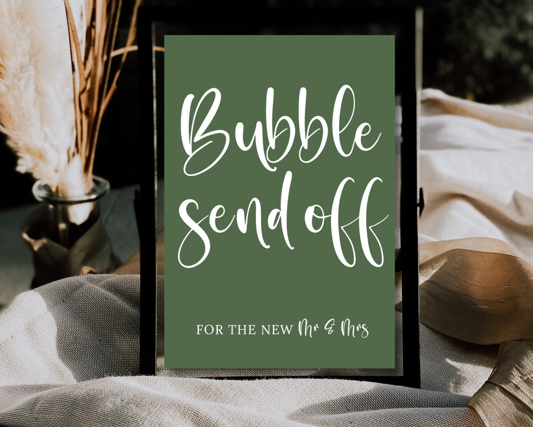 Wedding Reception Signs Bubble Send off Sign Modern Wedding Table Decor ...