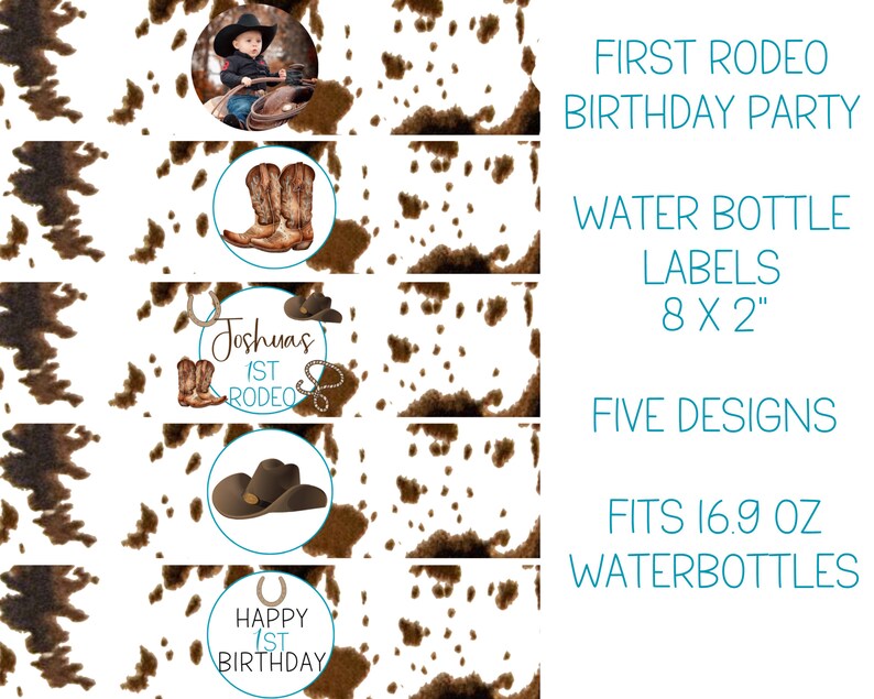 First Rodeo Water Bottle Labels Templates Photo Water Bottle - Etsy
